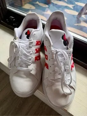 adidas | Shoes | Rare Adidas X Disney Grand Court Base Minnie Mouse Sz ...
